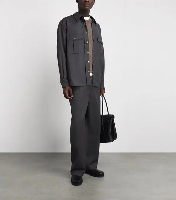 LE17SEPTEMBRE Wool-blend Drawstring Trousers - Grey