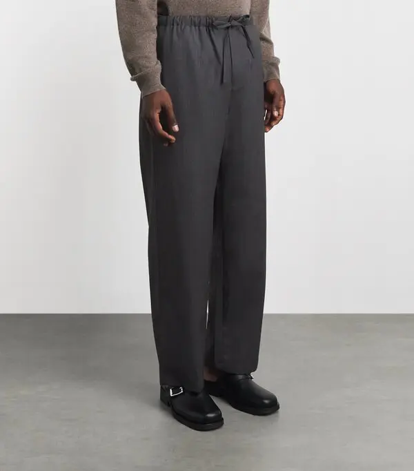 LE17SEPTEMBRE Wool-blend Drawstring Trousers - Grey