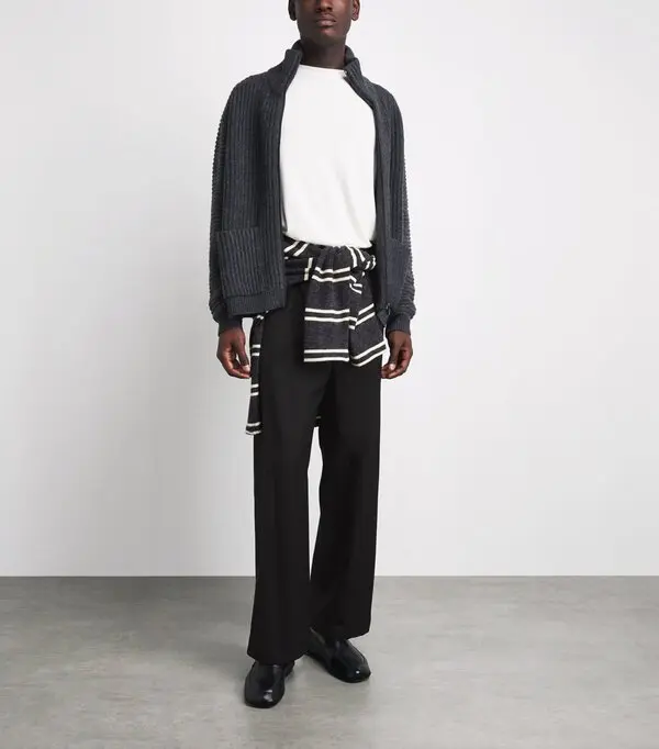 LE17SEPTEMBRE Wool-blend Drawstring Trousers - Black