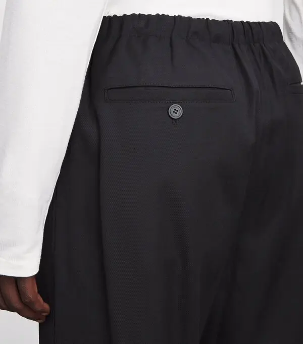 LE17SEPTEMBRE Wool-blend Drawstring Trousers - Black