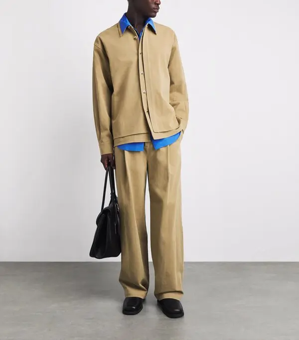 LE17SEPTEMBRE Cotton Twill Pleated Trousers