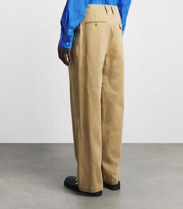 LE17SEPTEMBRE Cotton Twill Pleated Trousers