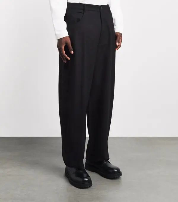 LE17SEPTEMBRE Wool Barrel-leg Trousers