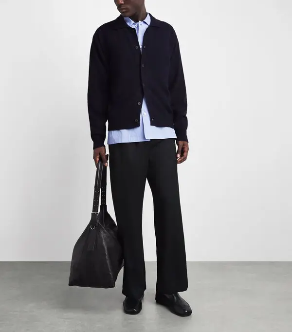 LE17SEPTEMBRE Wool-alpaca Collar Cardigan - Navy