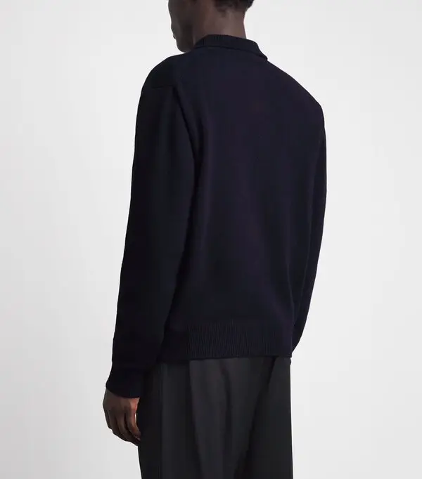 LE17SEPTEMBRE Wool-alpaca Collar Cardigan - Navy