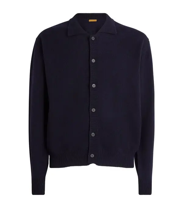 LE17SEPTEMBRE Wool-alpaca Collar Cardigan - Navy