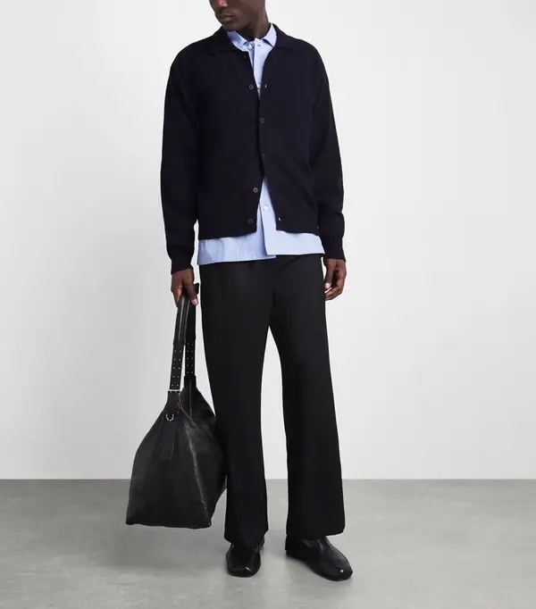 LE17SEPTEMBRE Wool-alpaca Collar Cardigan - Navy