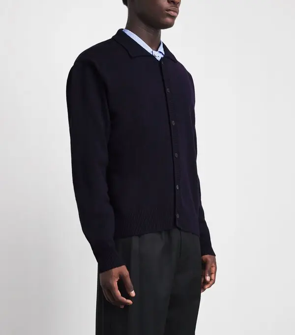 LE17SEPTEMBRE Wool-alpaca Collar Cardigan - Navy