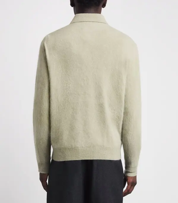 LE17SEPTEMBRE Wool-cashmere Brushed Polo Sweater - Green