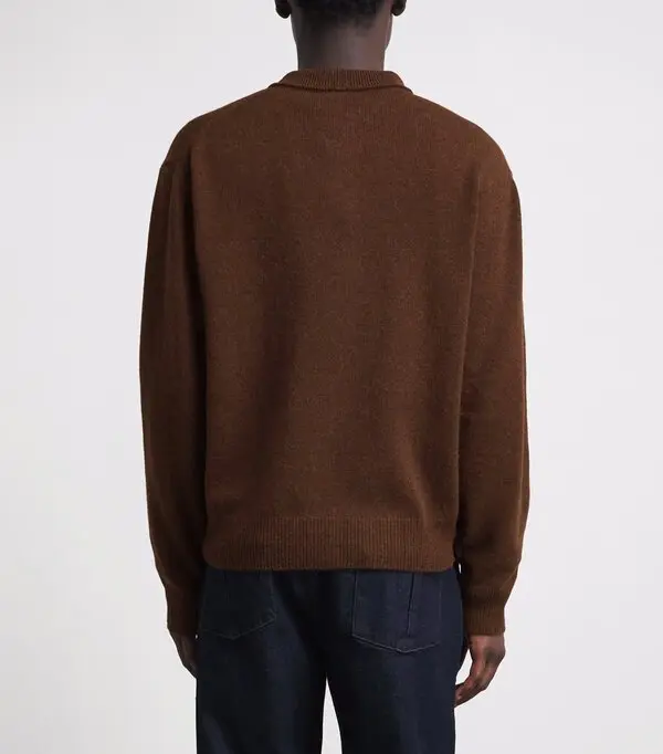 LE17SEPTEMBRE Wool-alpaca Collar Cardigan - Brown