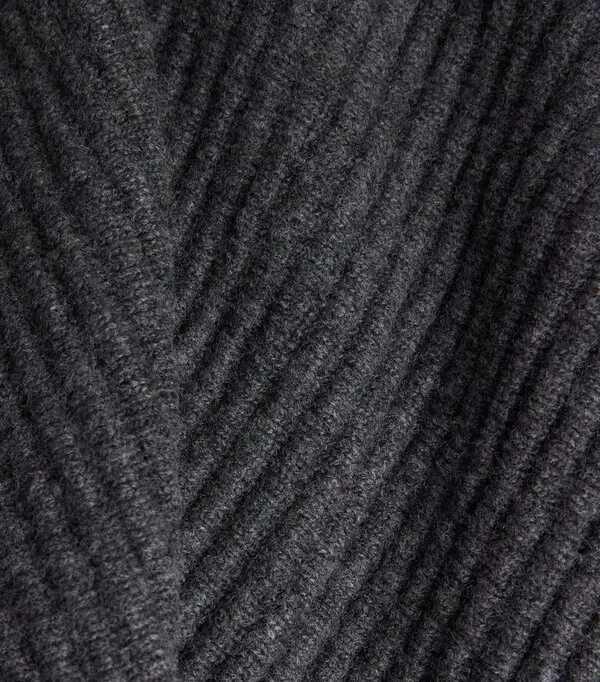 LE17SEPTEMBRE Merino Wool-blend Ribbed High-neck Cardigan