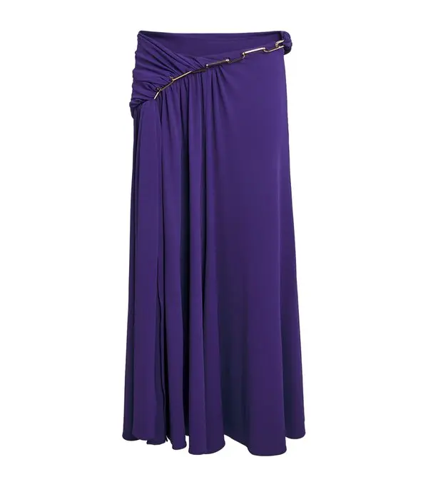 Rabanne Draped Chain Midi Skirt - Purple