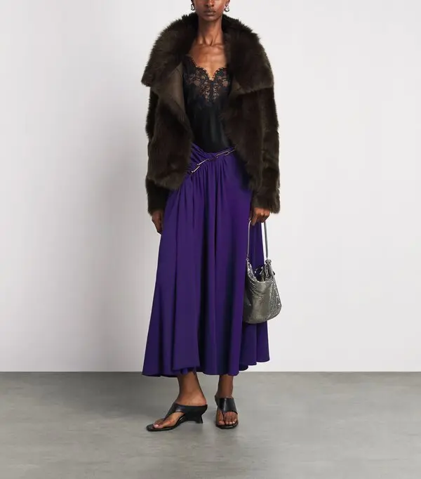 Rabanne Draped Chain Midi Skirt
