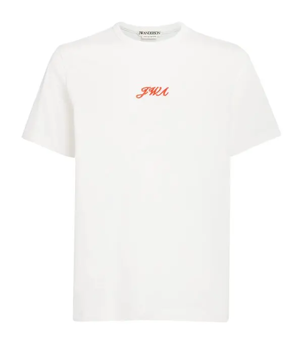 JW Anderson Cotton Logo-embroidered T-shirt - White