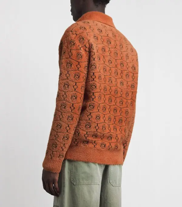 Drole De Monsieur Monogram Jacquard Polo Sweater