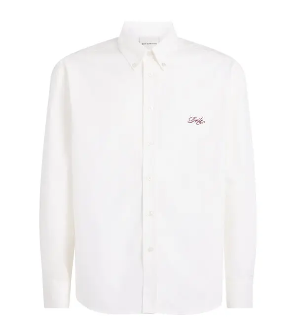Drole De Monsieur Cotton Embroidered Logo Shirt