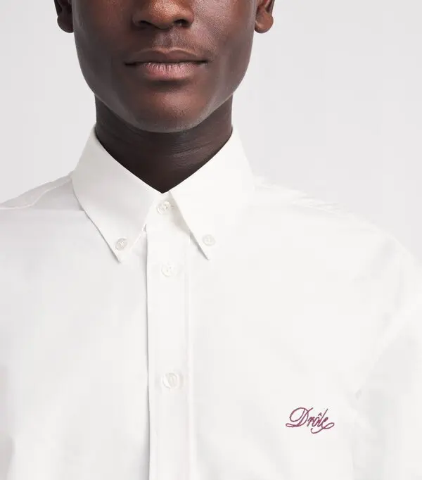Drole De Monsieur Cotton Embroidered Logo Shirt