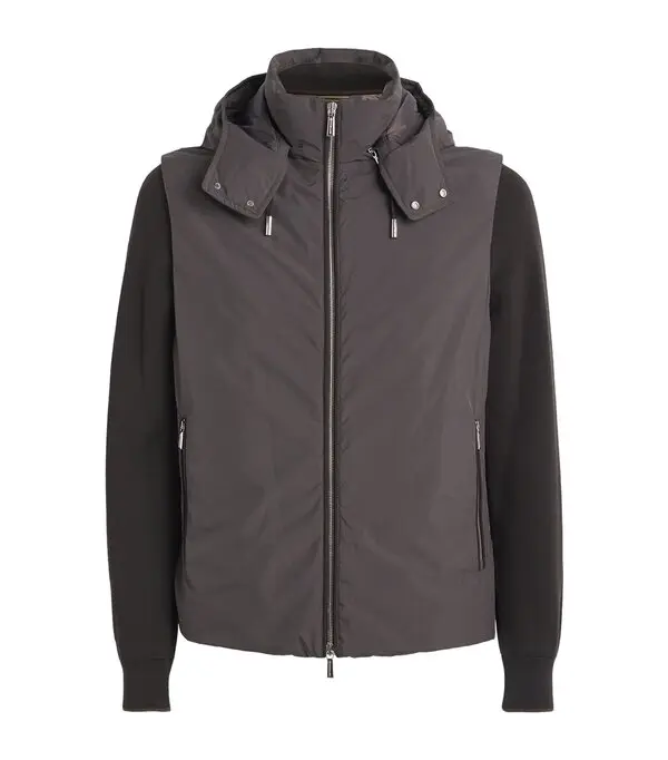MOORER Down Evan Bomber Jacket - Brown