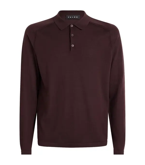 Falke Ultrafine Merino Wool Polo Shirt - Brown