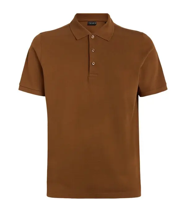 Falke Pima Cotton Piqué Polo Shirt - Brown