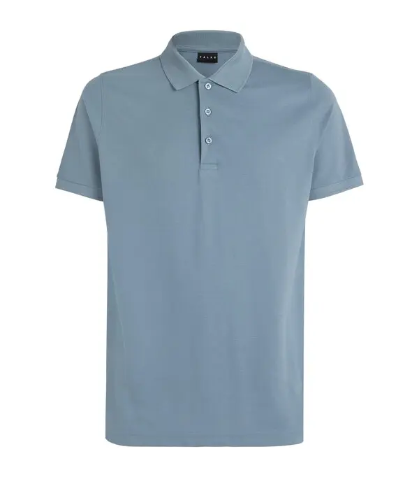 Falke Pima Cotton Piqué Polo Shirt - Blue