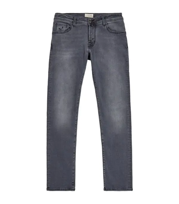 Jacob Cohen Pony Hair-patch Nick Slim Jeans - Black
