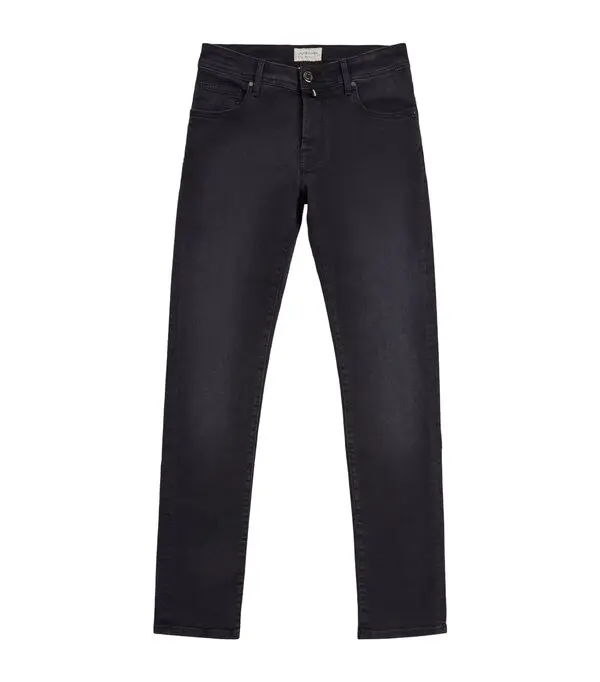 Jacob Cohen Pony Hair-patch Nick Slim Jeans - Black