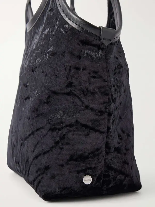 VALESQUE Cami Small Leather-trimmed Velvet Shoulder Bag