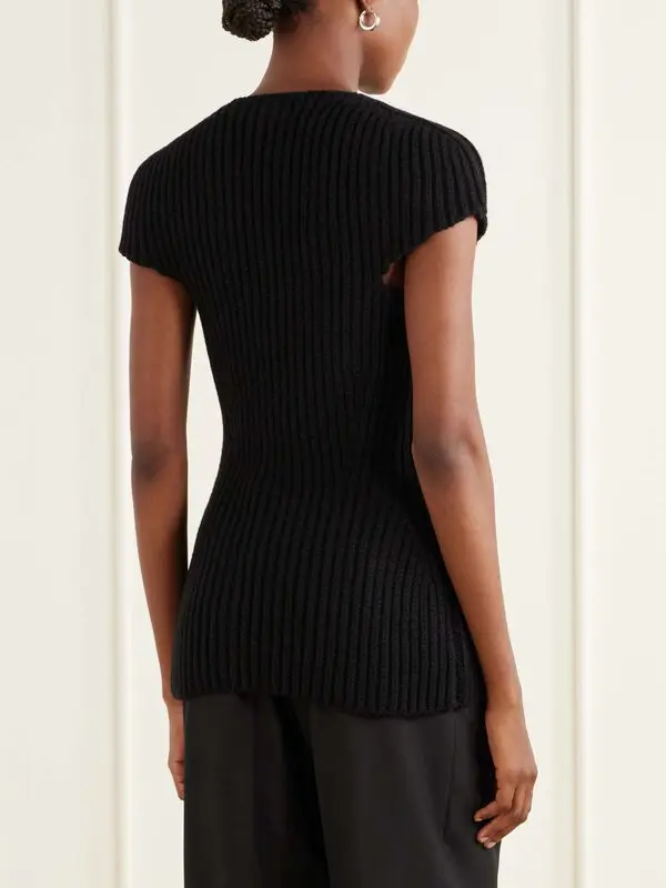 JIL SANDER Ribbed Wool Blouse