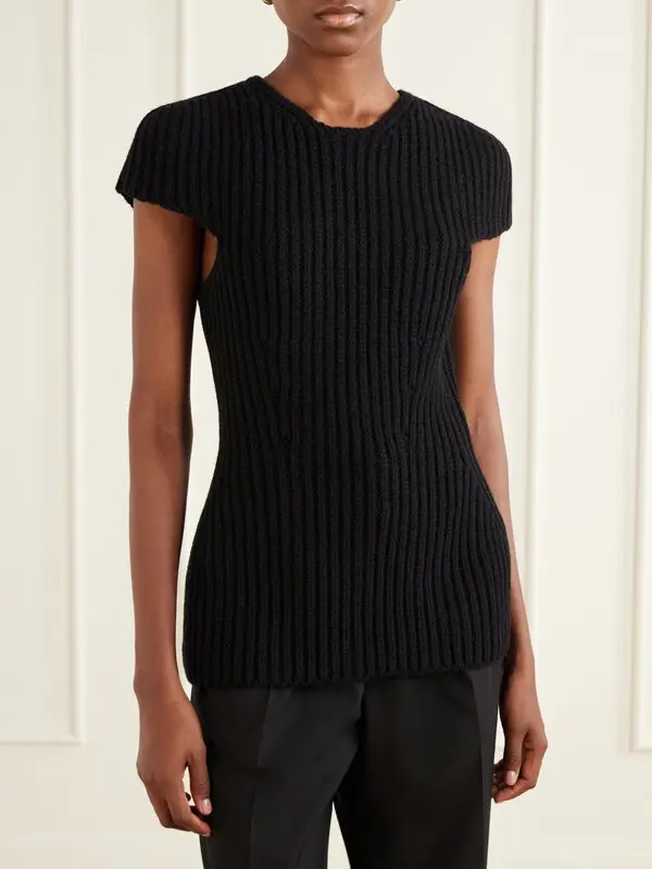 JIL SANDER Ribbed Wool Blouse