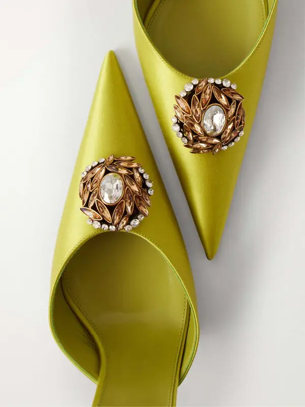 Saint Laurent Cosmo 95 Embellished Satin Pumps