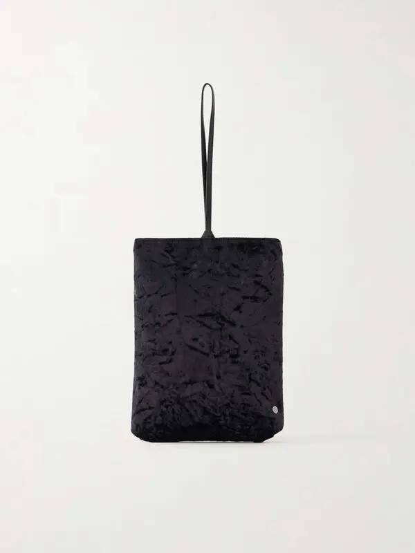 VALESQUE Bundle Leather-trimmed Velvet Clutch