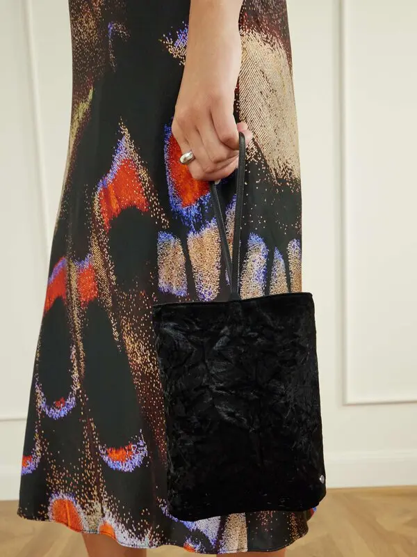 VALESQUE Bundle Leather-trimmed Velvet Clutch