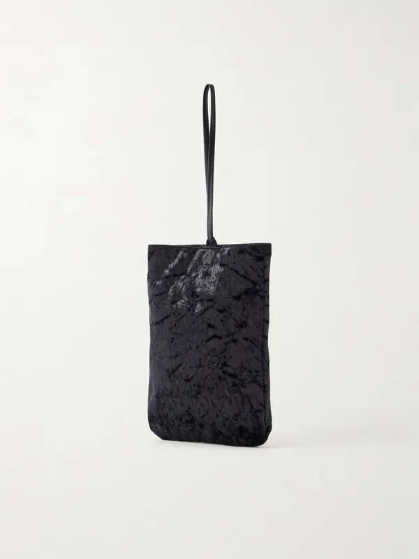 VALESQUE Bundle Leather-trimmed Velvet Clutch