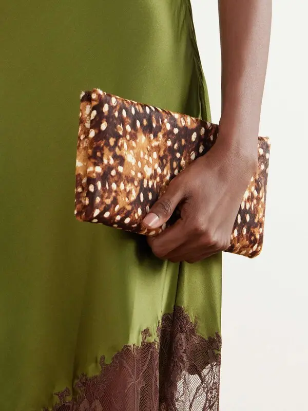 Staud Muse Animal-print Calf Hair Clutch