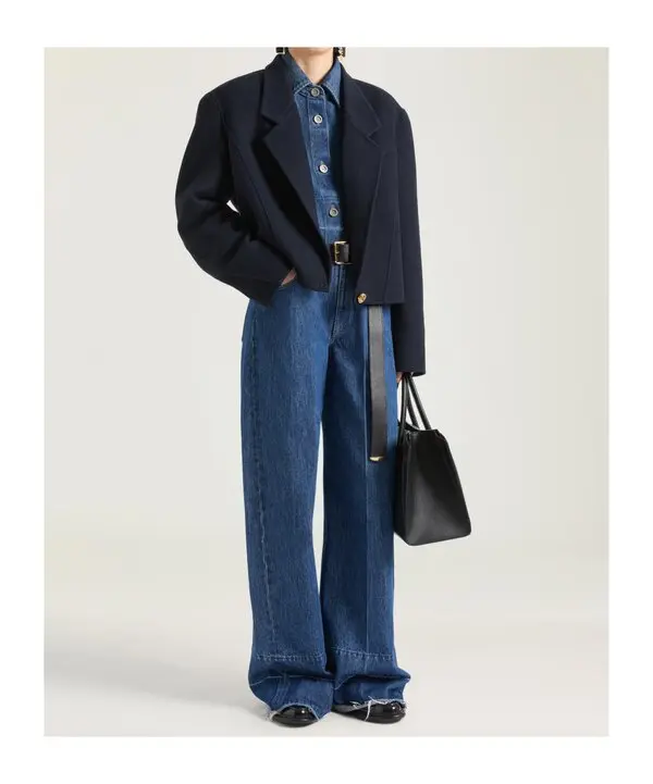 Givenchy Cropped Coat In Double Face Wool And Cashmere