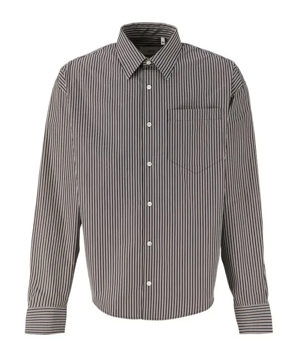 AMI Paris Poplin Striped Button-up Shirt