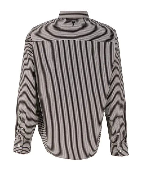 AMI Paris Poplin Striped Button-up Shirt