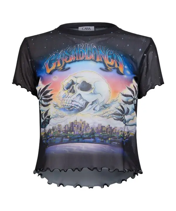 Casablanca Logo Crew Neck T-shirt - Black