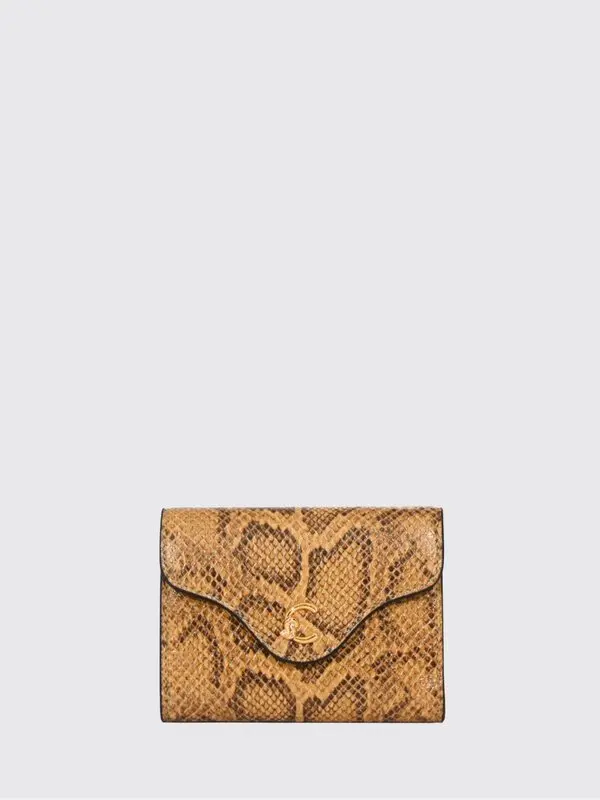 COCCINELLE Zip-around Leather Wallet With An All-over Python Print - Honey