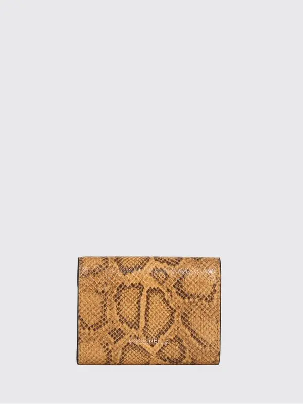 COCCINELLE Zip-around Leather Wallet With An All-over Python Print - Honey