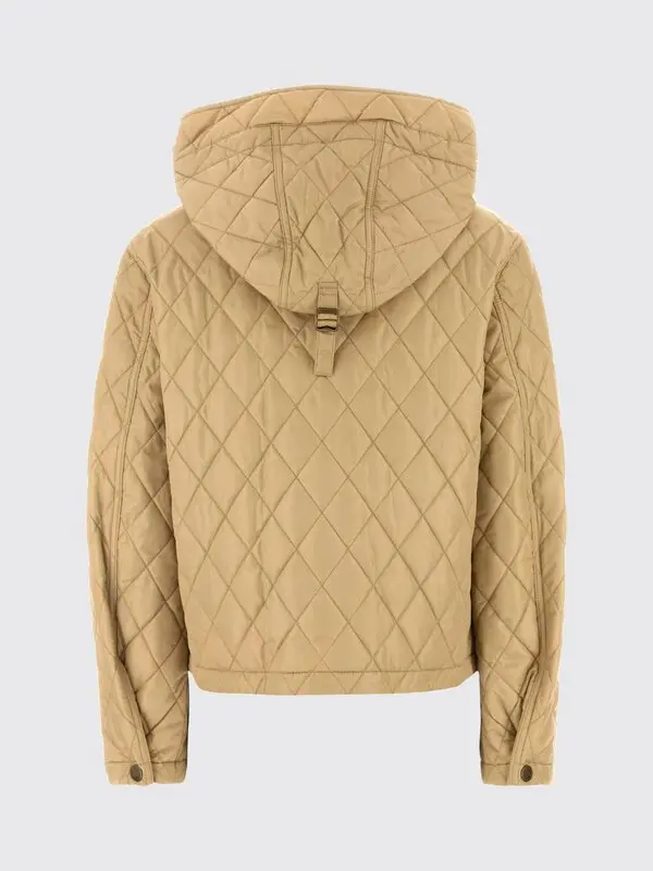 Burberry Quilted Nylon Hooded Short Puffer Jacket With Patch Pockets