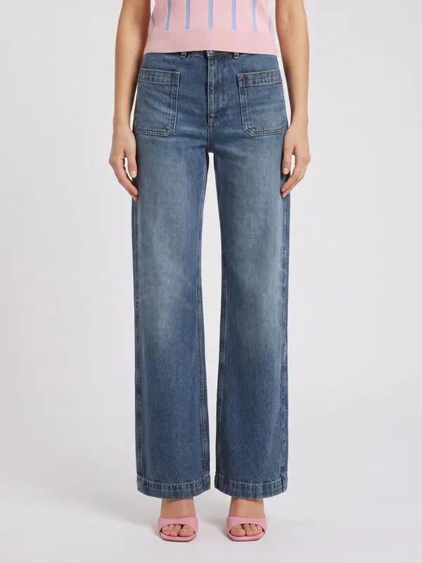 A.p.c. Victoria High-waisted Wide-leg Cotton Denim Jeans