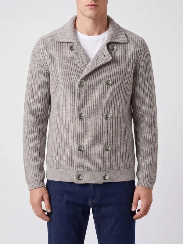 Brunello Cucinelli Double-breasted Pure Cashmere Cardigan - Grey