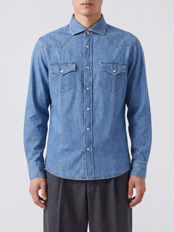 Brunello Cucinelli Casual Cotton Shirt With A French Collar
