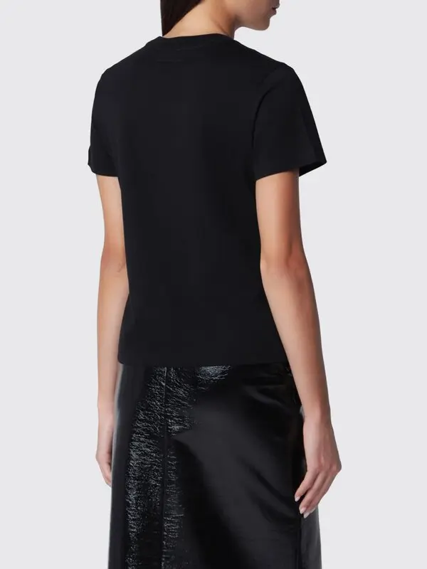 COURREGES Cotton Crewneck T-shirt With Contrasting Logo