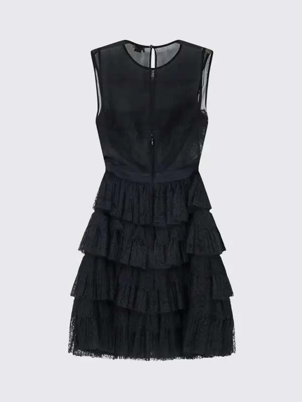 Elisabetta Franchi A-line Off-the-shoulder Lace And Tulle Mini Dress With Ruffles