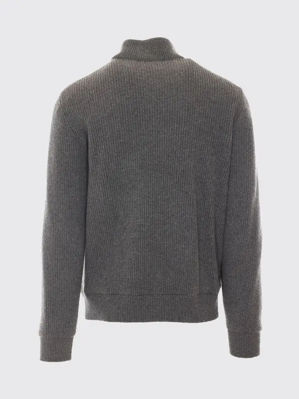 Brunello Cucinelli Suede Calfskin Bomber Jacket With Knit Details - Grey