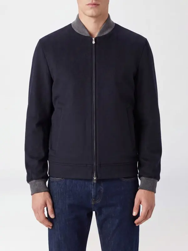 Brunello Cucinelli Pure Cashmere Bomber Jacket - Blue
