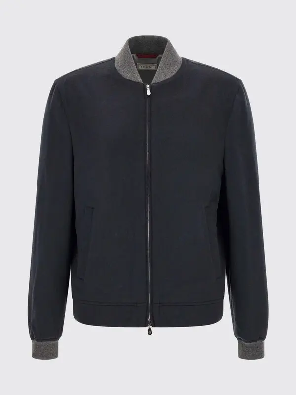 Brunello Cucinelli Pure Cashmere Bomber Jacket - Blue